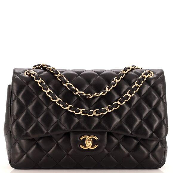 CHANEL | Bags | Chanel Classic Double Flap Bag Quilted Lambskin Jumbo ...